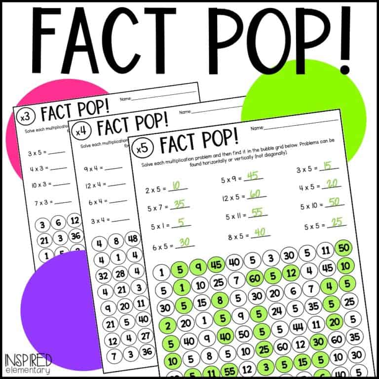 Multiplication Fact Pop: Multiplication Facts Practice to 12 · Inspired ...