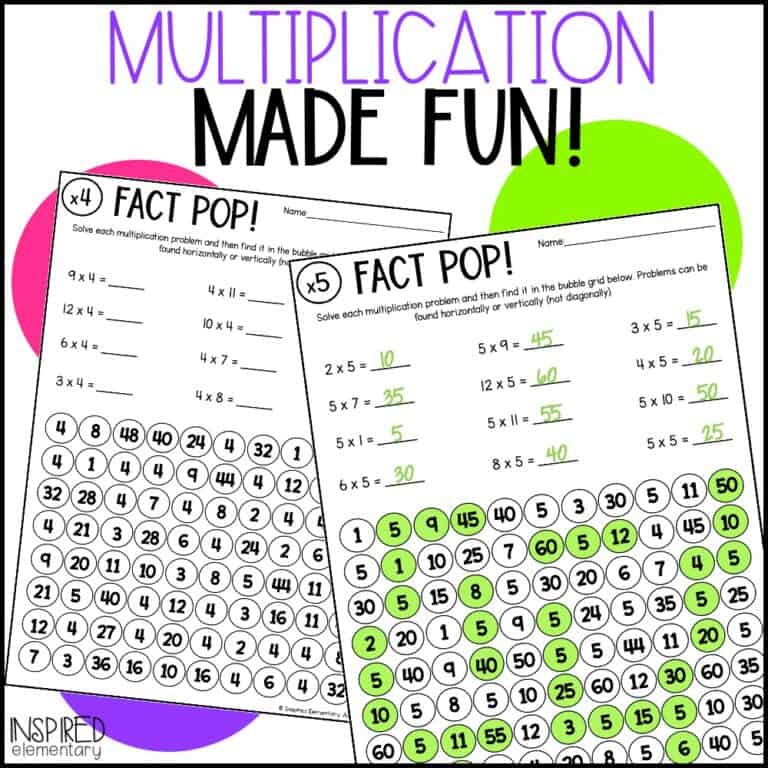 Multiplication Fact Pop: Multiplication Facts Practice to 12 · Inspired ...