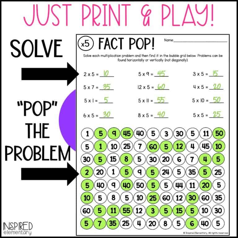 Multiplication Fact Pop: Multiplication Facts Practice to 12 · Inspired ...