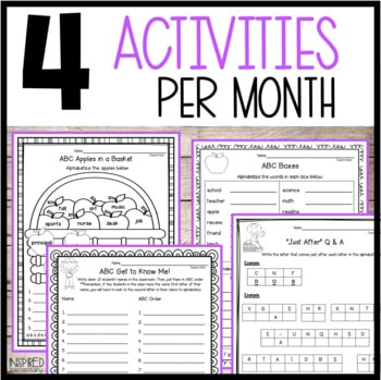 ABC Order Practice: Alphabetizing Through the Year! · Inspired Elementary