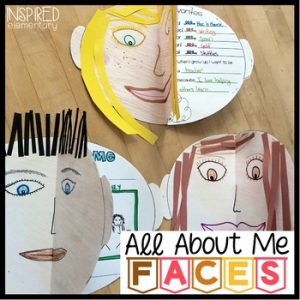 All About Me Writing Activity: 3-D Faces