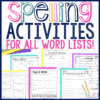 SPELLING ACTIVITIES - NO PREP - For ALL Word Lists (10, 15, 20 & 25 ...