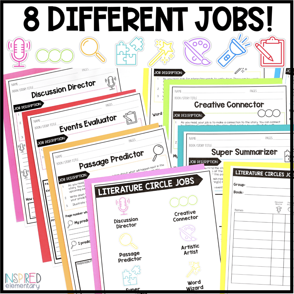 Literature Circles: Job Sheets and More! · Inspired Elementary