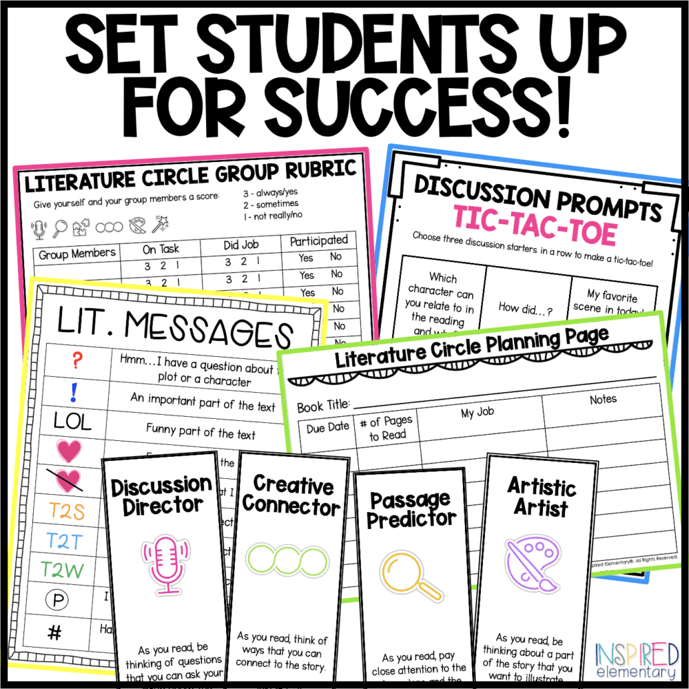 Literature Circles: Job Sheets and More! · Inspired Elementary