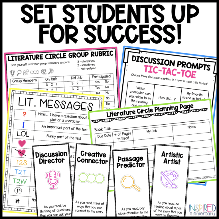 Literature Circles: Job Sheets and More! · Inspired Elementary