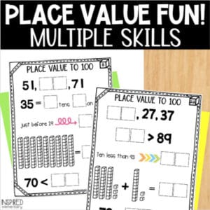 Math Tiles: Place Value to 100 · Inspired Elementary