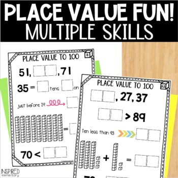 Math Tiles: Place Value to 100 · Inspired Elementary