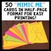 Movement Break Cards Brain Break | Mimic Me! · Inspired Elementary