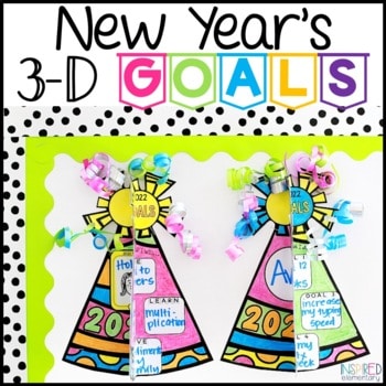 New Years 2022 Goals Hats 3D Writing Activity · Inspired Elementary