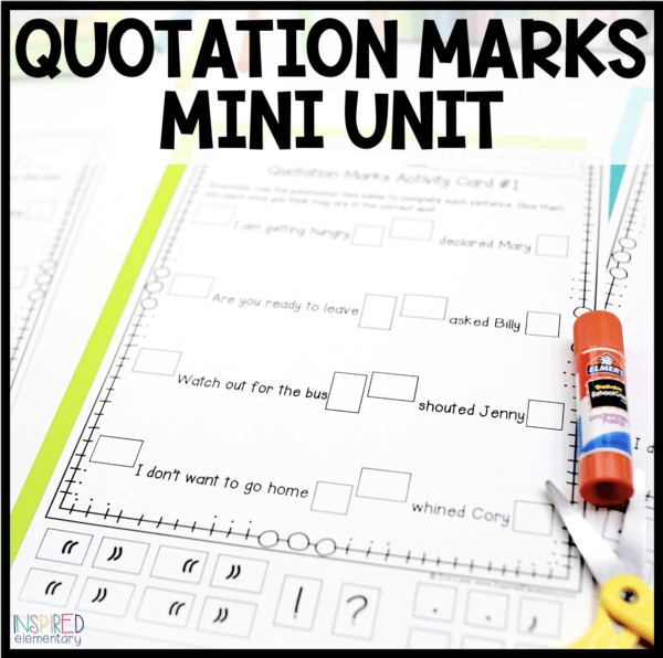 Quotation Marks Worksheets Activities and Games · Inspired Elementary