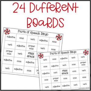 Parts of Speech Bingo: Holiday Edition · Inspired Elementary