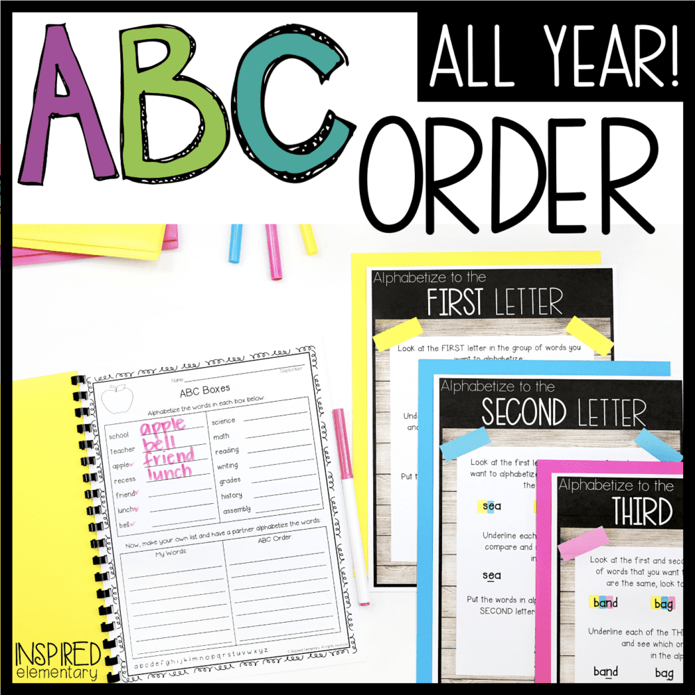 ABC Order Practice: Alphabetizing Through the Year! · Inspired Elementary