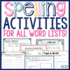 SPELLING ACTIVITIES - NO PREP - For ALL Word Lists (10, 15, 20 & 25 ...
