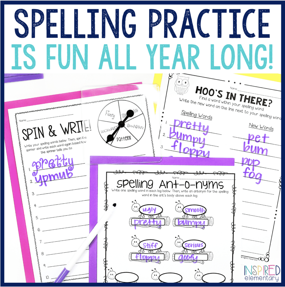 SPELLING ACTIVITIES NO PREP For ALL Word Lists 10 15 20 25 spelling-activities-no-prep-for-all-word-lists-10-15-20-25