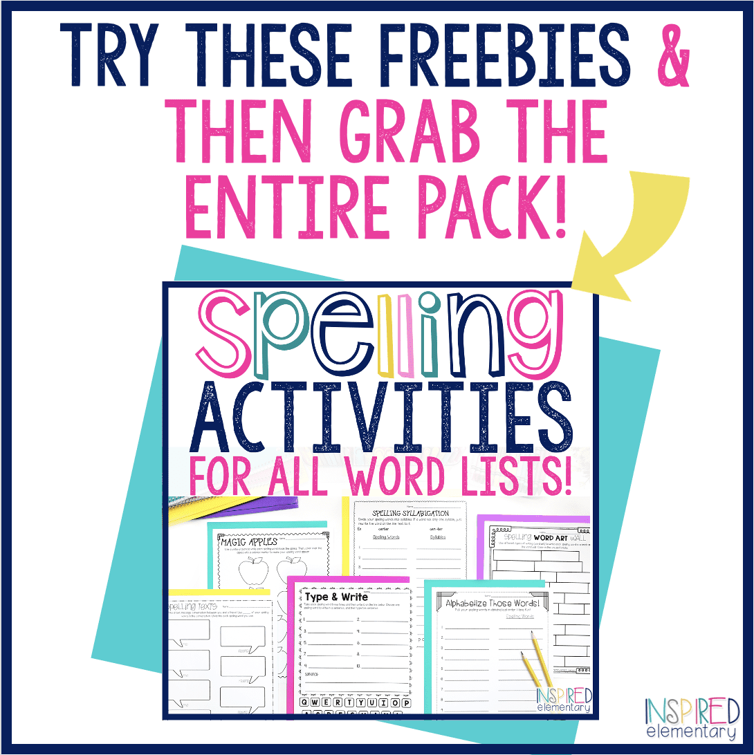Spelling Activities FREEBIES! · Inspired Elementary