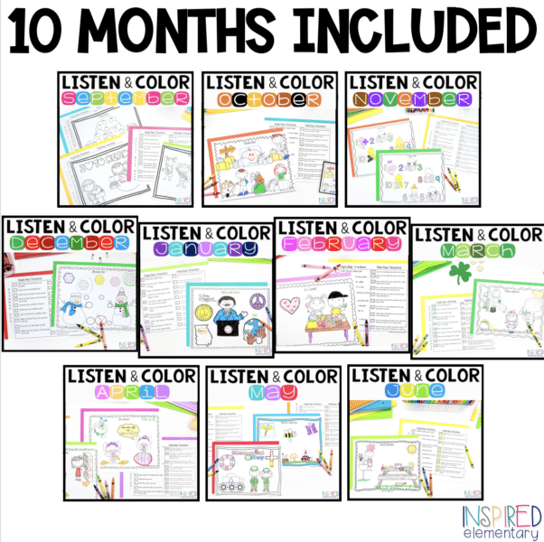 Listen and Color BUNDLE | Following Directions Activities · Inspired ...