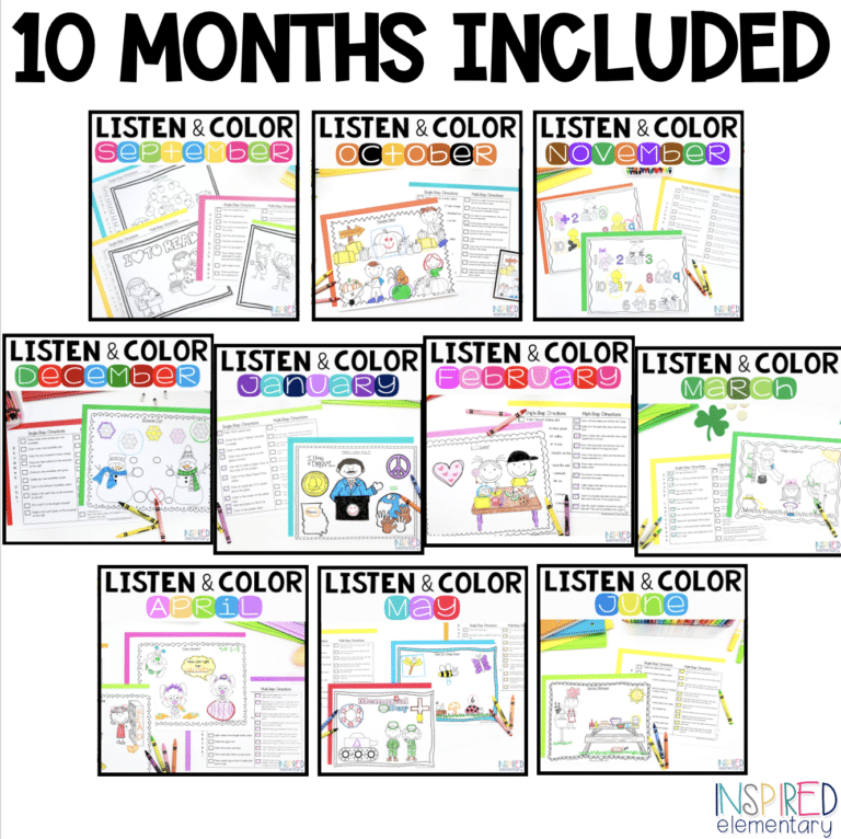 Listen and Color BUNDLE | Following Directions Activities · Inspired ...