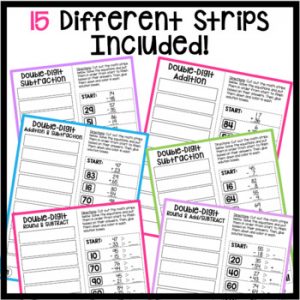 Double Digit Addition and Subtraction WITH REGROUPING Solve It Strips ...