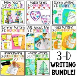 Writing Activities 3D Bundle | Writing Craftivities · Inspired Elementary
