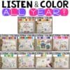Listen and Color Through the Year BUNDLE | Following Directions ...