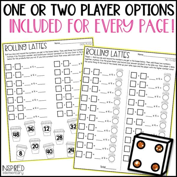 Multiplication Rolling Facts: Multiplication Facts to 12 · Inspired ...