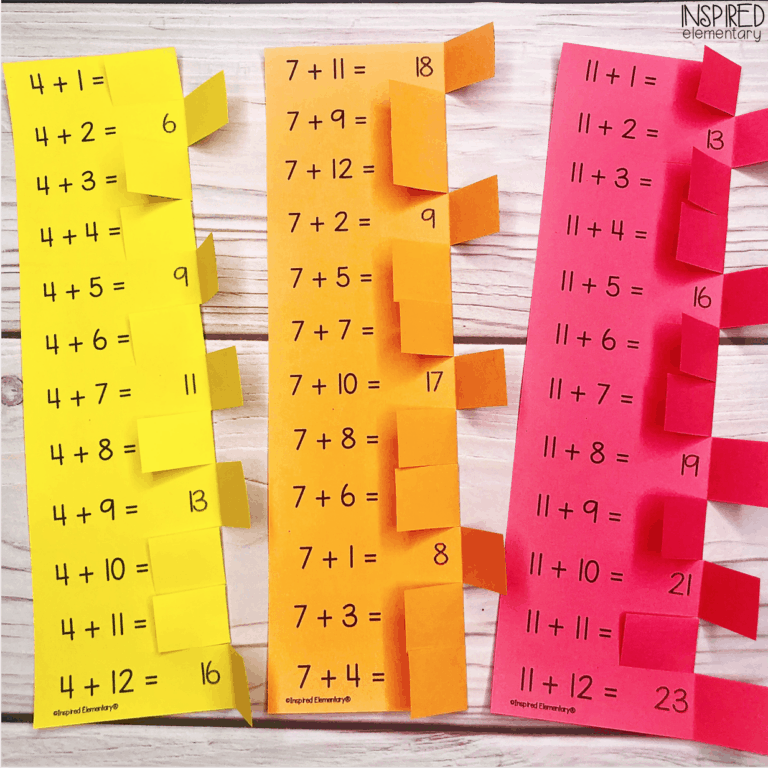 Math Facts Practice With Fact Flips Inspired Elementary