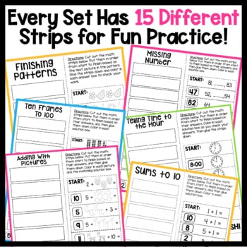 1st Grade Math Centers Solve It Strips® | Math Puzzles · Inspired ...