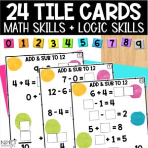 Math Tiles Addition and Subtraction to 12 · Inspired Elementary