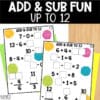 Math Tiles Addition and Subtraction to 12 · Inspired Elementary