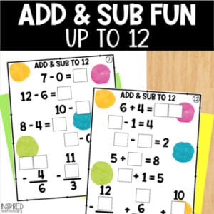 Math Tiles Addition and Subtraction to 12 · Inspired Elementary