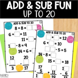 Math Tiles Addition and Subtraction to 20 · Inspired Elementary