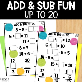 Math Tiles Addition and Subtraction to 20 · Inspired Elementary