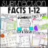 Subtraction Math Facts Games, Worksheets & Math Fact Practice BUNDLE ...