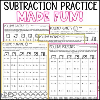 Subtraction Math Facts | Subtraction Games | Rolling Facts · Inspired ...
