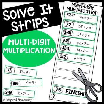 Multi Digit Multiplication 2 Digit by 2 Digit | Solve It Strips ...