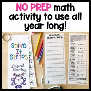 Multi Digit Multiplication 2 Digit by 2 Digit | Solve It Strips ...