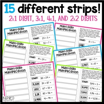Multi Digit Multiplication 2 Digit by 2 Digit | Solve It Strips ...