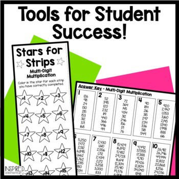 Multi Digit Multiplication 2 Digit by 2 Digit | Solve It Strips ...