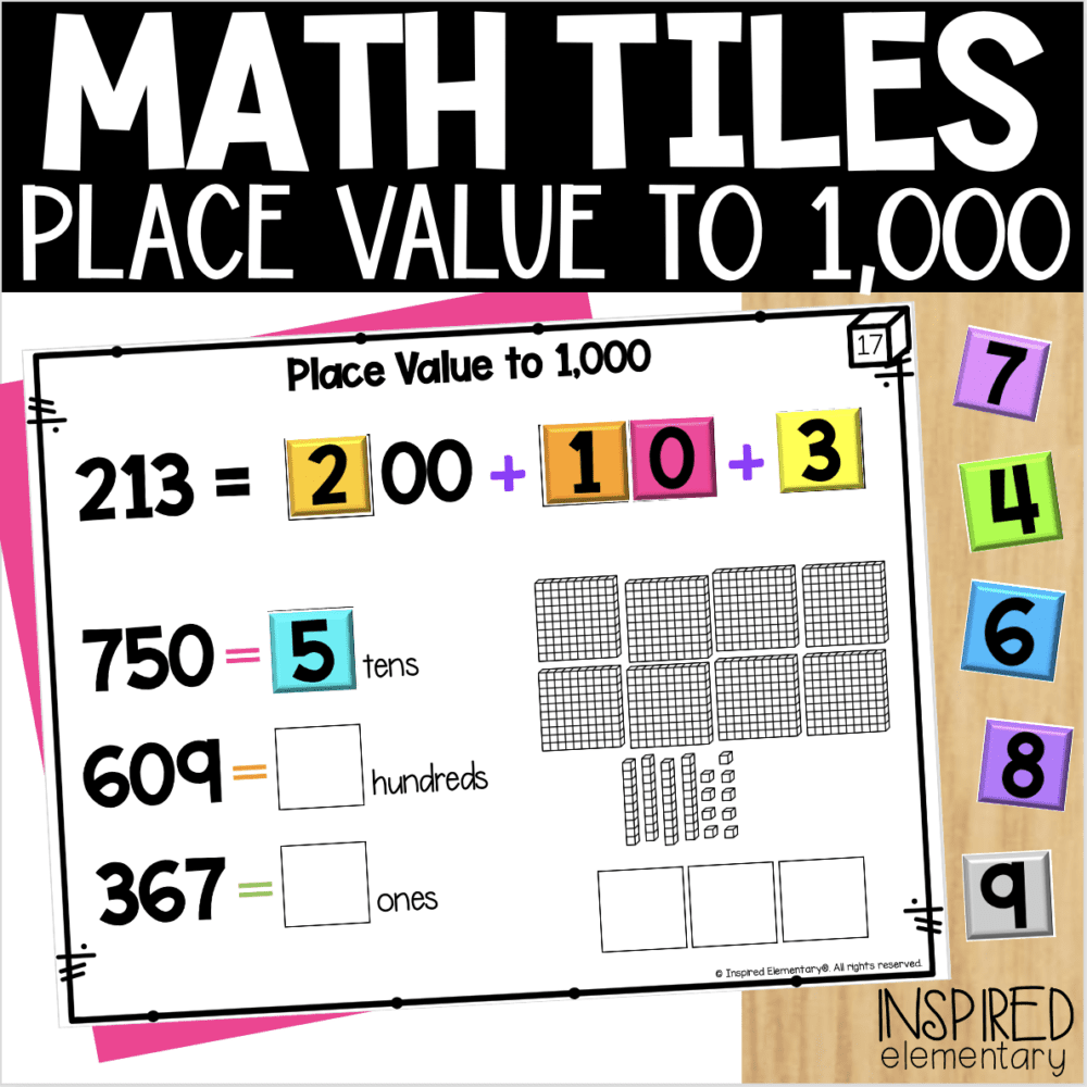 Math Tiles Place Value to 1,000 · Inspired Elementary