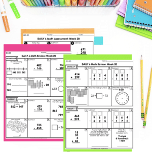 2nd Grade Spiral Math Review DAILY 6 Morning Work Math Warm Up ...