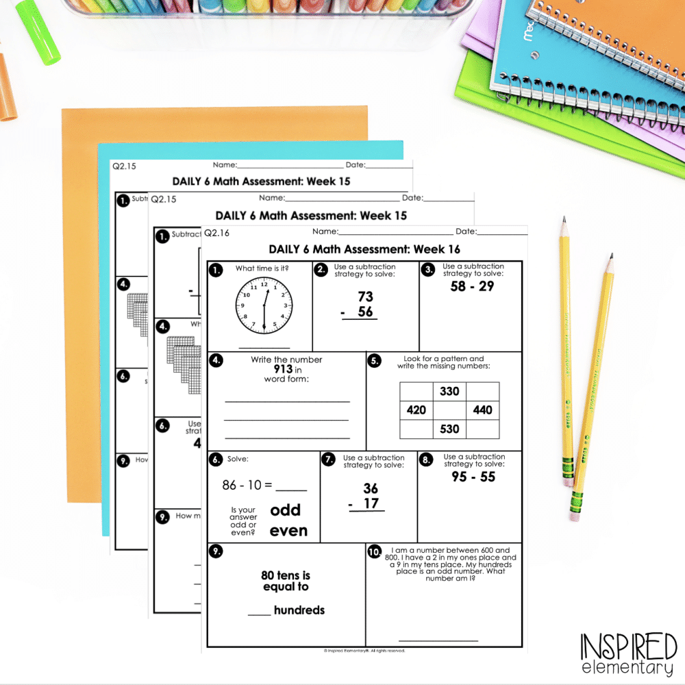 2nd Grade Spiral Math Review · Inspired Elementary