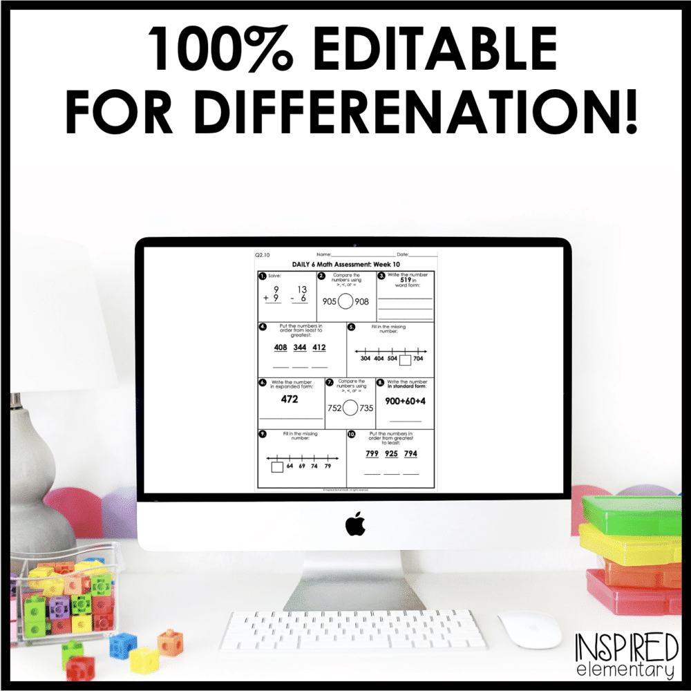 2nd Grade Spiral Math Review DAILY 6 Morning Work Math Warm Up ...