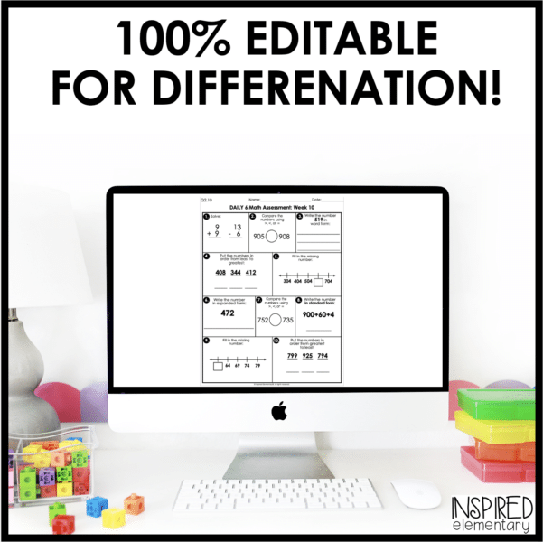 2nd Grade Spiral Math Review DAILY 6 Morning Work Math Warm Up ...