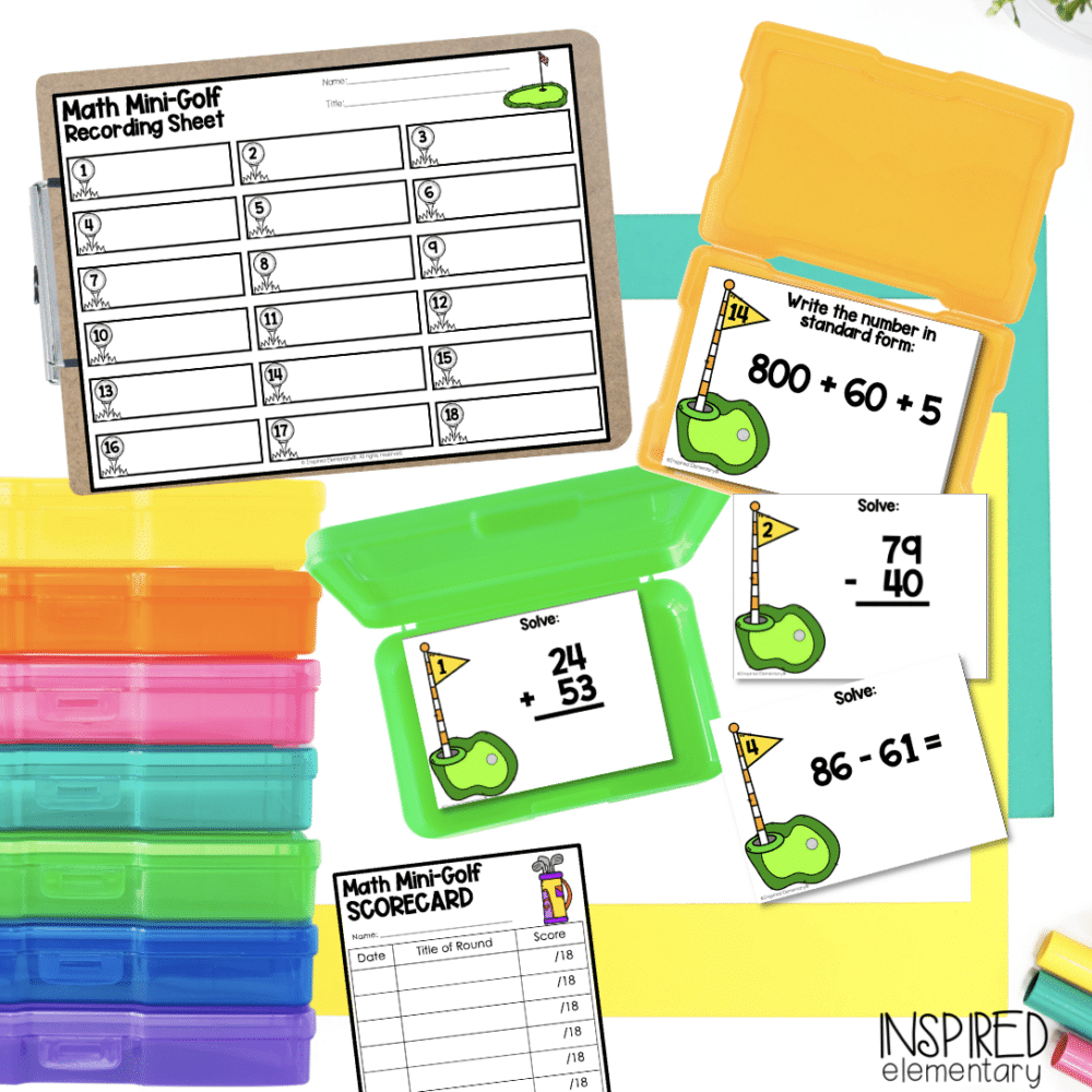 Math Mini-Golf Math Review Game · Inspired Elementary