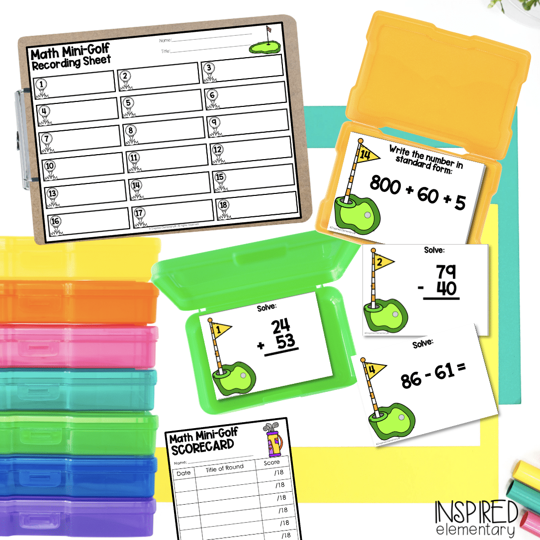 Math Mini-Golf Math Review Game · Inspired Elementary