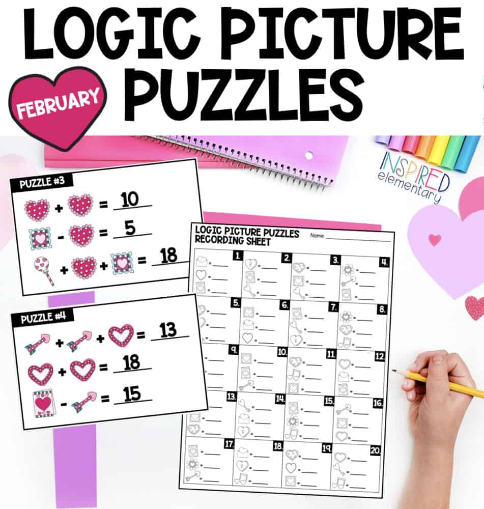 February Logic Picture Puzzles for Math · Inspired Elementary